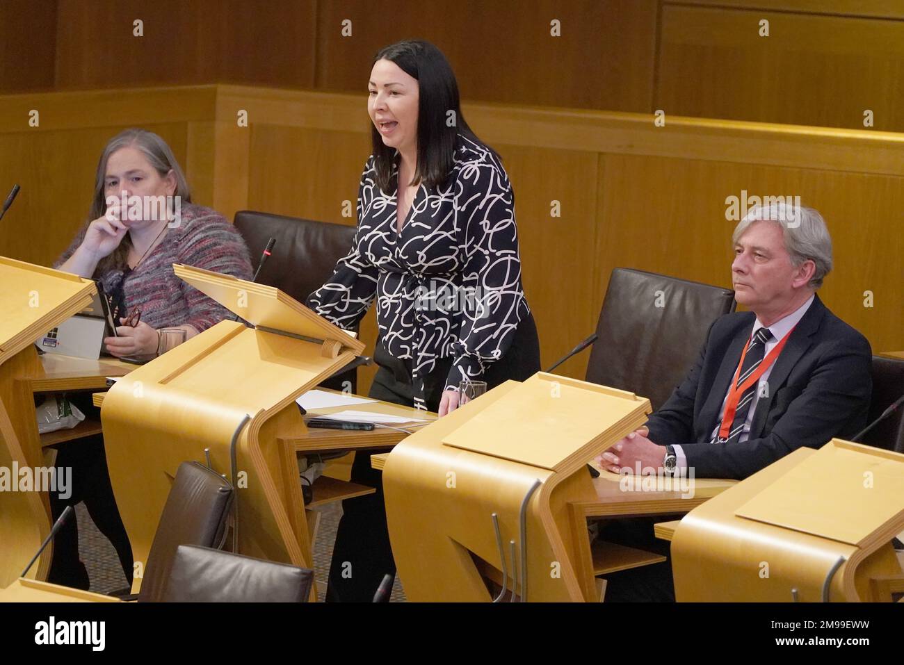 Monica Lennon MSP Scottish Labour, during the Urgent Question at the ...