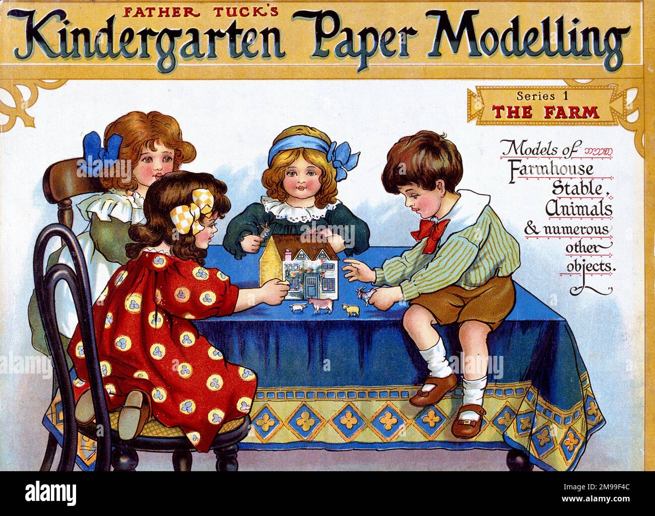 Box lid, Father Tuck's Kindergarten Paper Modelling, children's game ...