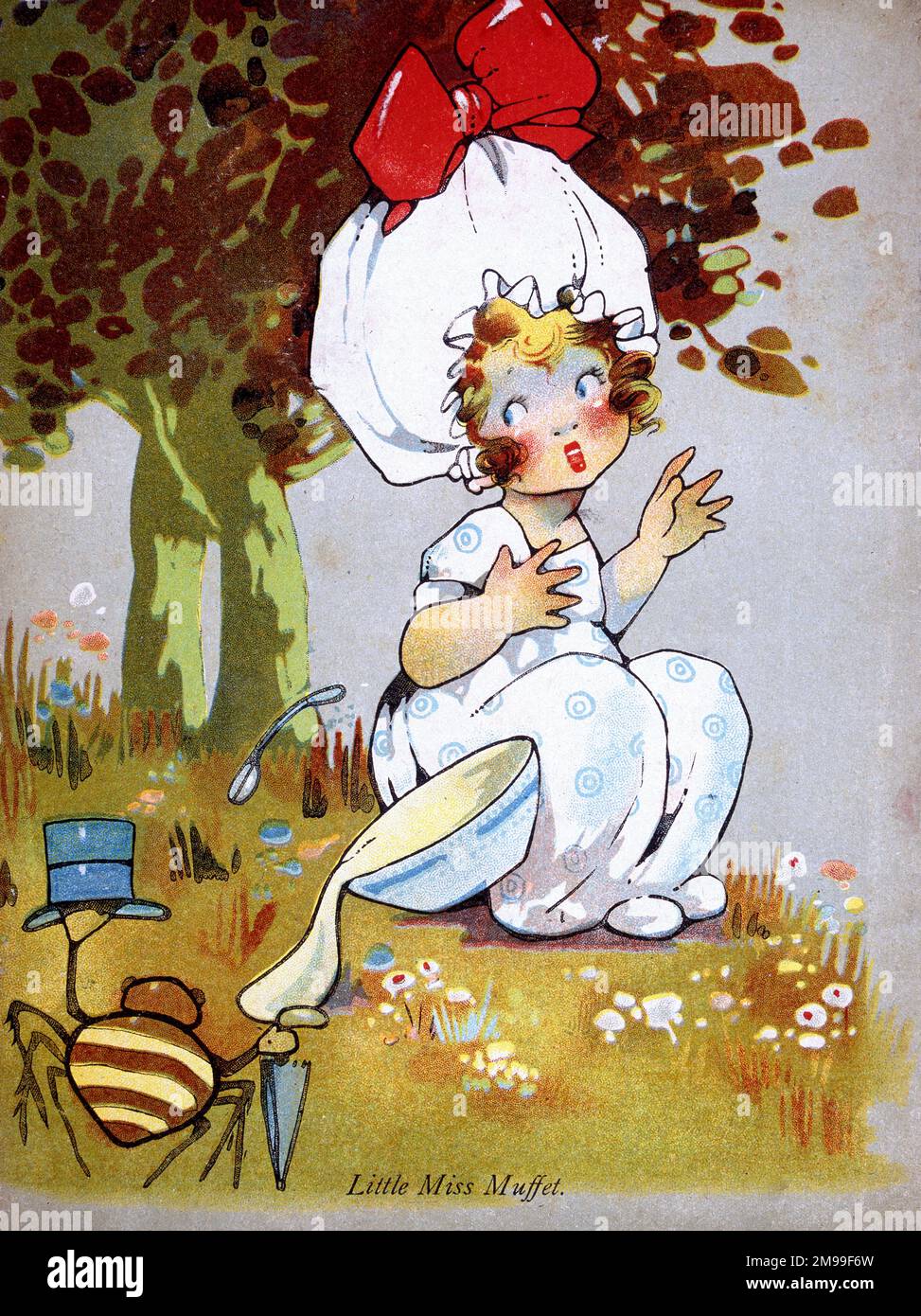 Little Miss Muffet by Agnes Richardson Stock Photo - Alamy