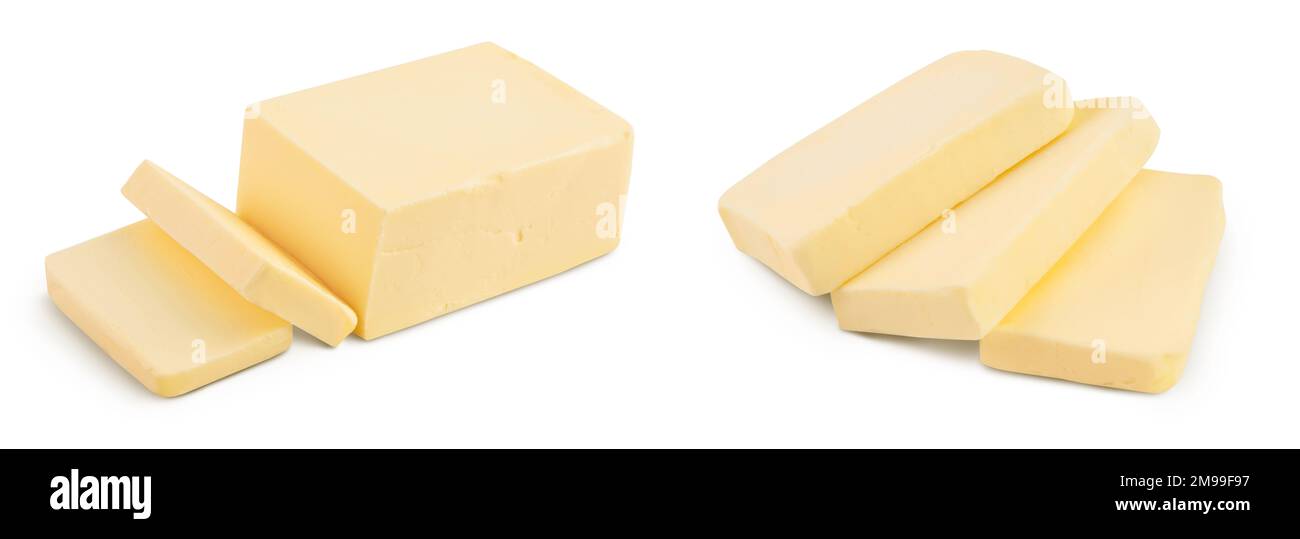 butter isolated on white background with full depth of field Stock ...