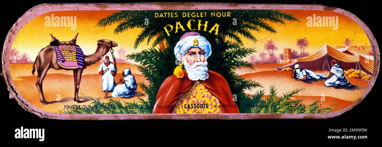 Box label, Pacha Dates Stock Photo - Alamy