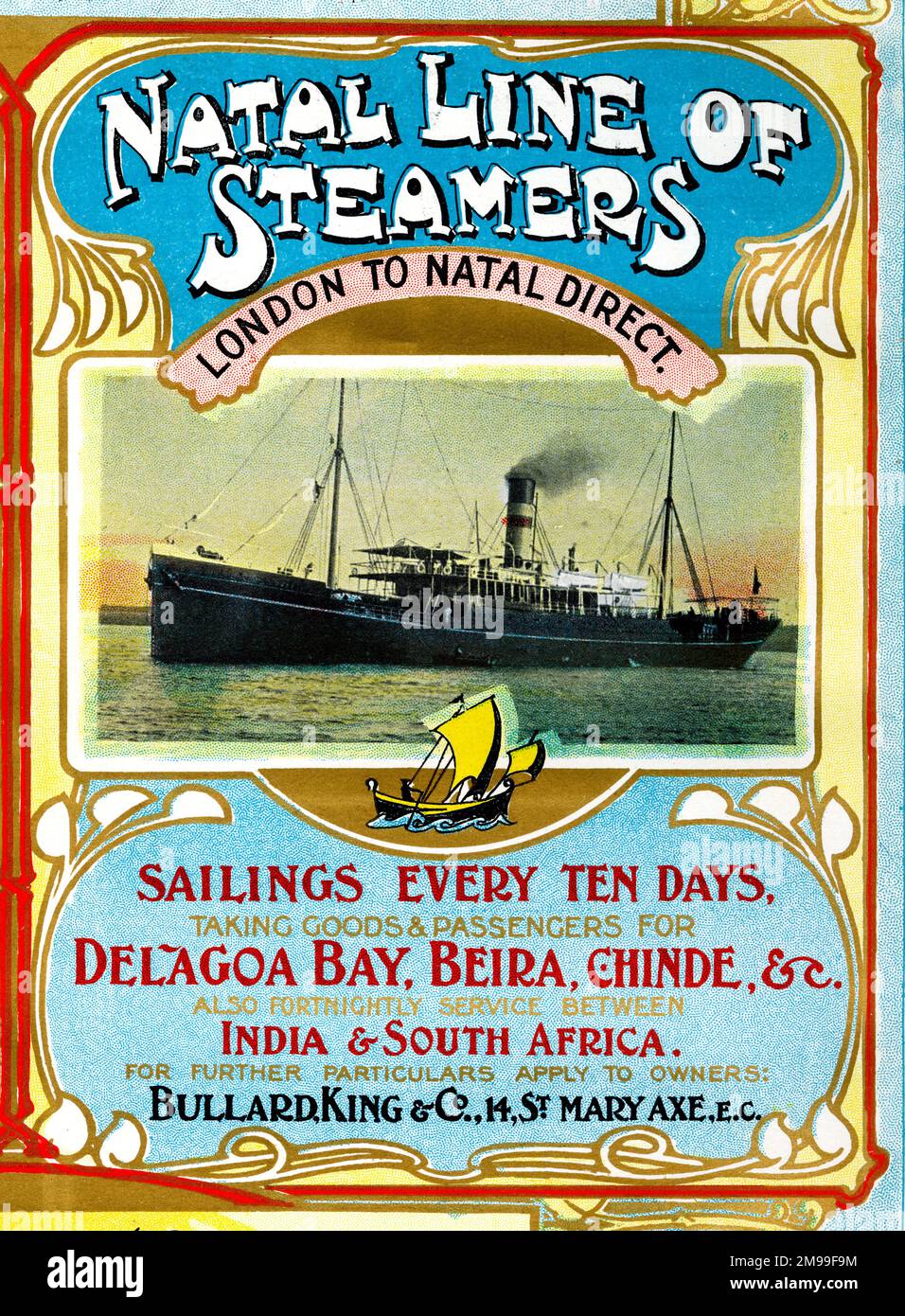 Natal Line of Steamers, passenger ships, London to Natal direct ...