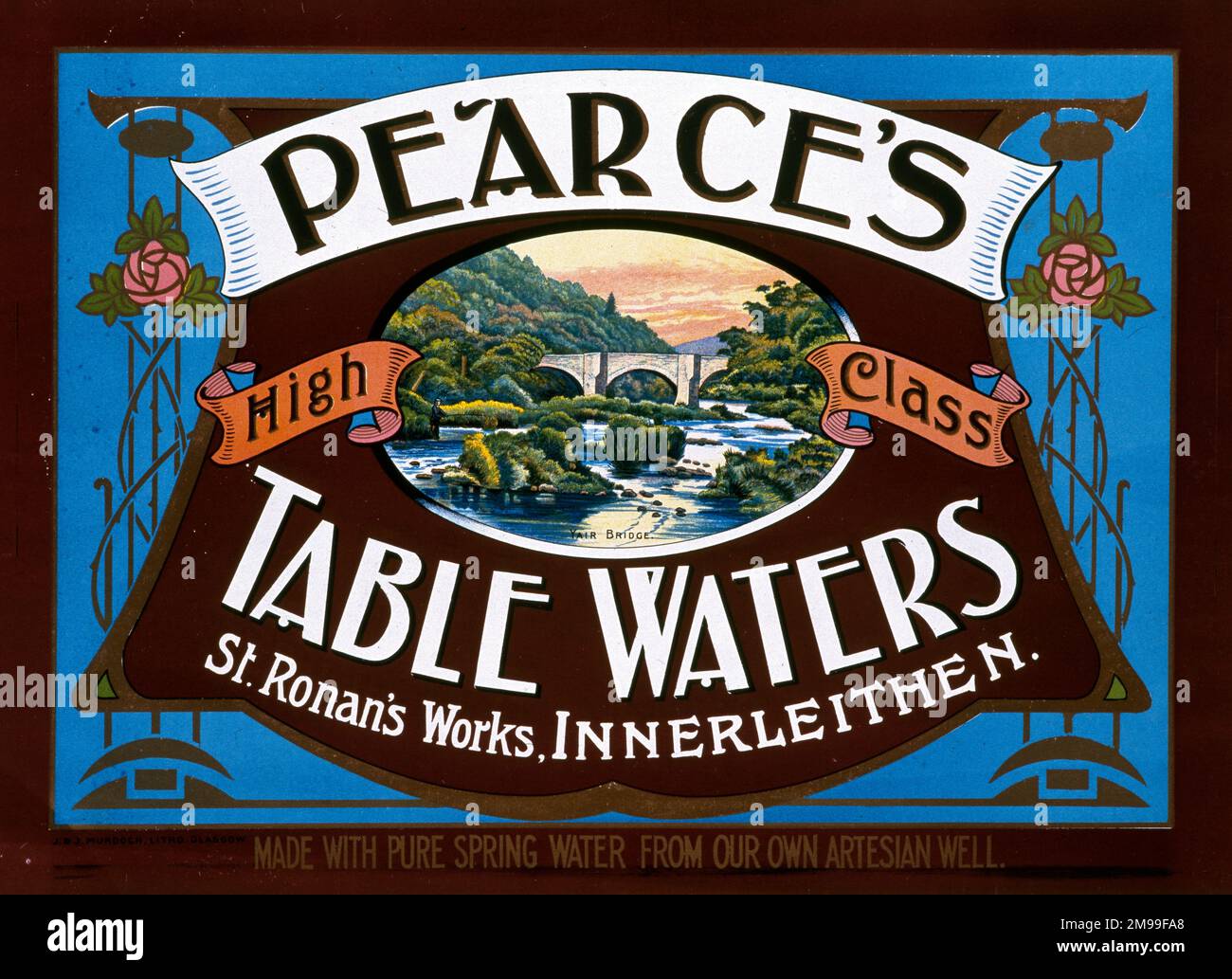 Pearce's Table Waters, Innerleithen Stock Photo - Alamy