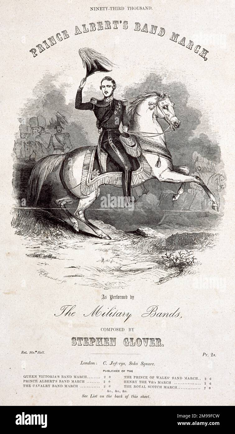 Music cover, Prince Albert's Band March, for military bands, composed ...