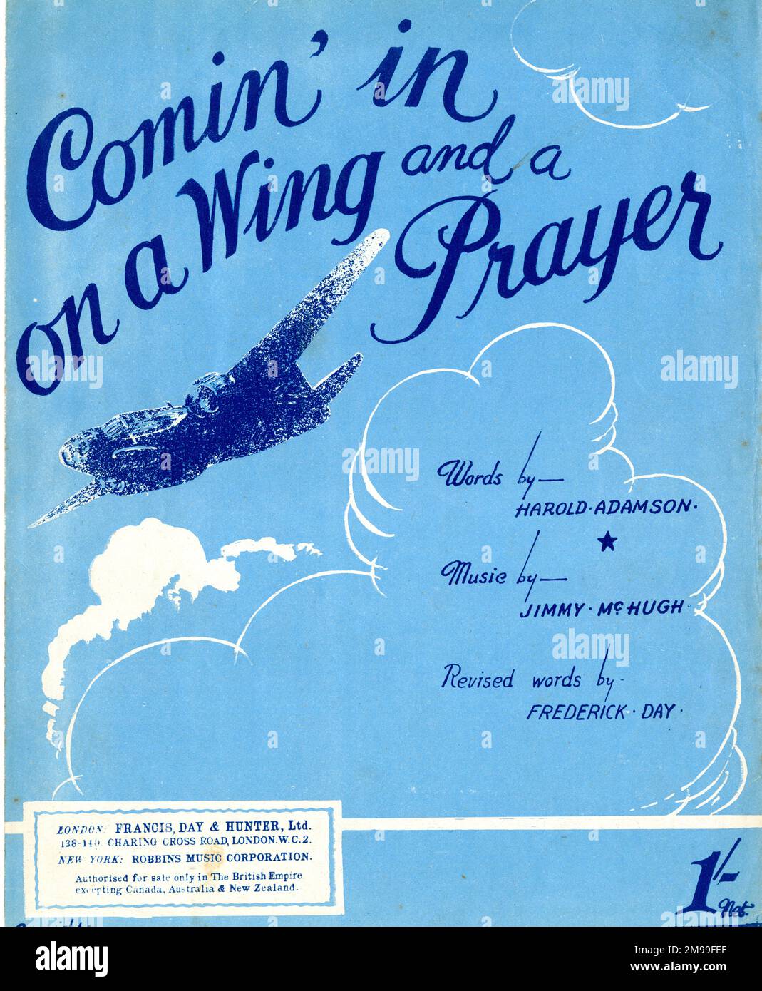Music cover, Comin' in on a Wing and a Prayer, RAF Battle of Britain ...