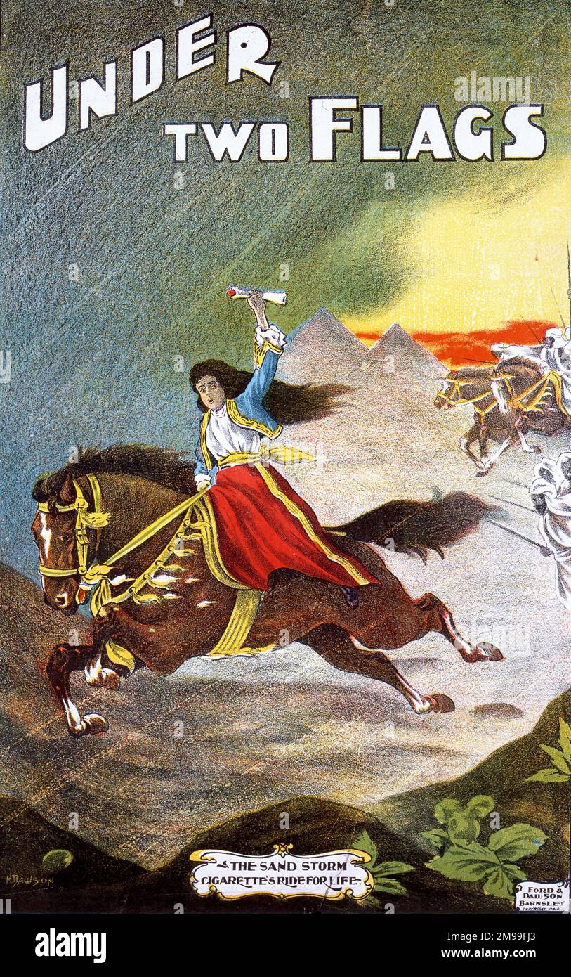 Poster, Under Two Flags, based on a best-selling novel by Ouida Stock ...