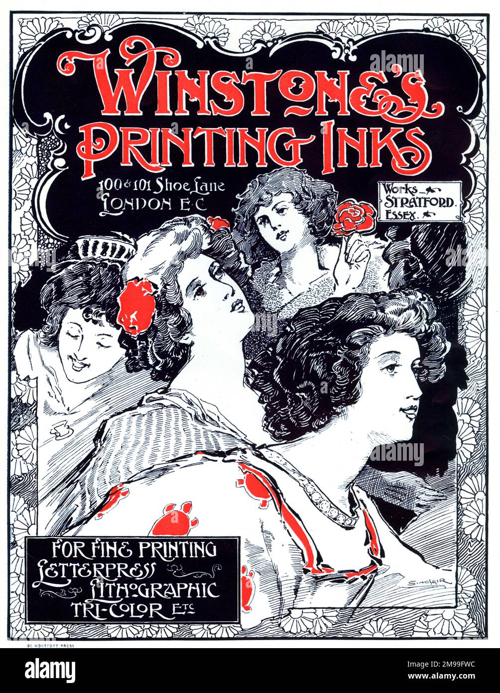 Advert for Winstone's Printing Inks, Shoe Lane, London Stock Photo - Alamy