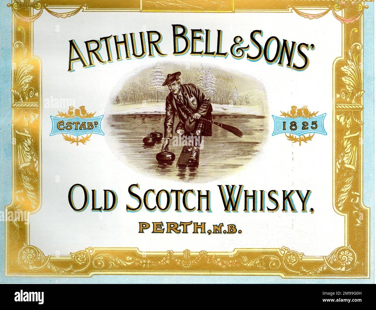 Advert for Arthur Bell & Sons, Old Scotch Whisky, Perth, Scotland, with ...