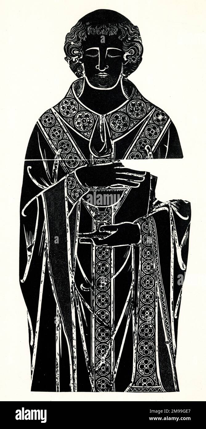 Monumental Brass Rubbing, unknown priest, Cologne, Germany Stock Photo ...