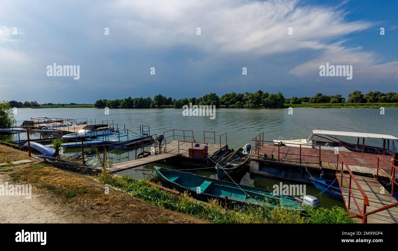 The harbor of Mila 23 in the Danube Delta in Romania Stock Photo - Alamy