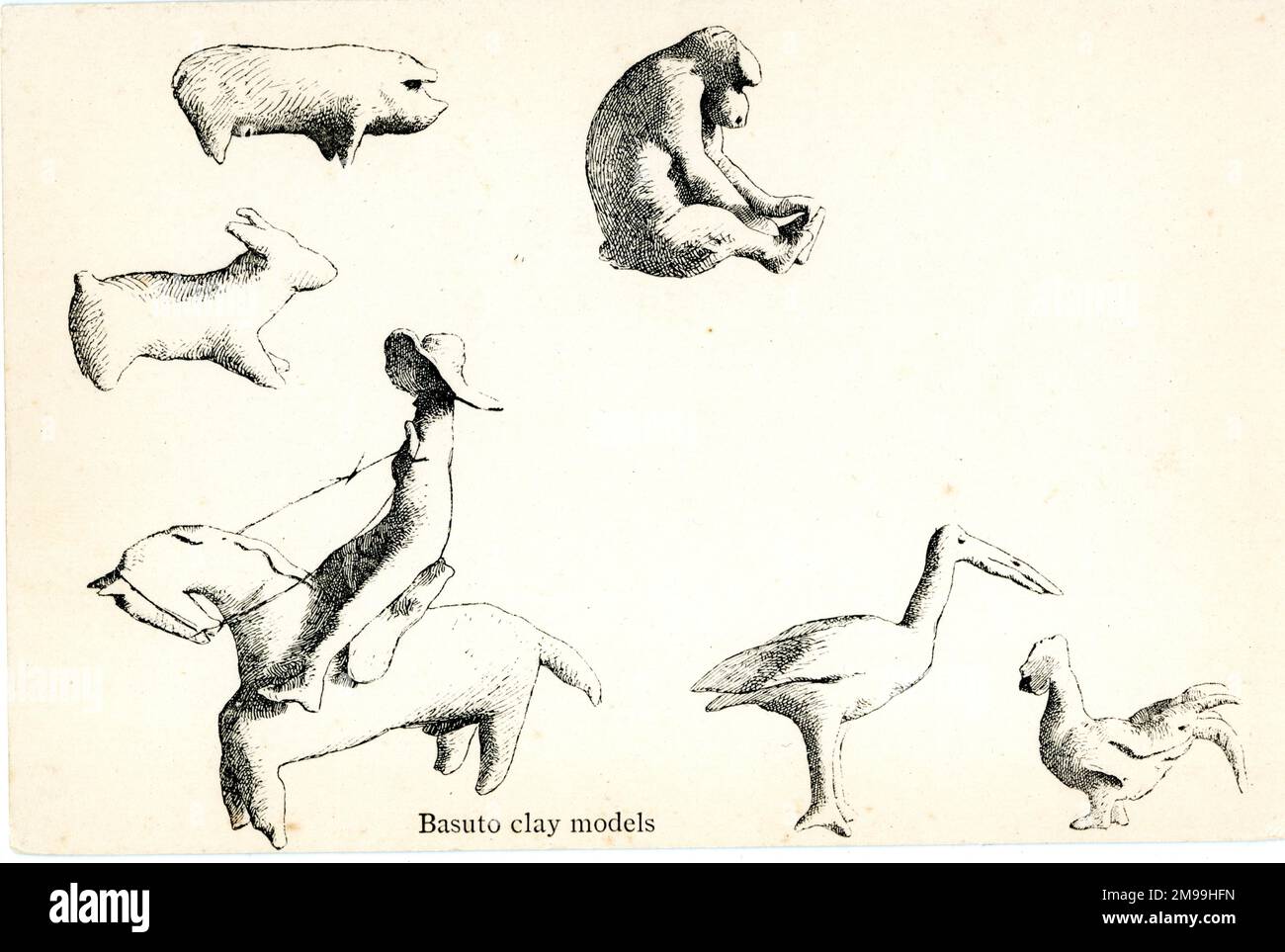 Basuto clay models from Basutoland, formerly a British Crown colony in ...