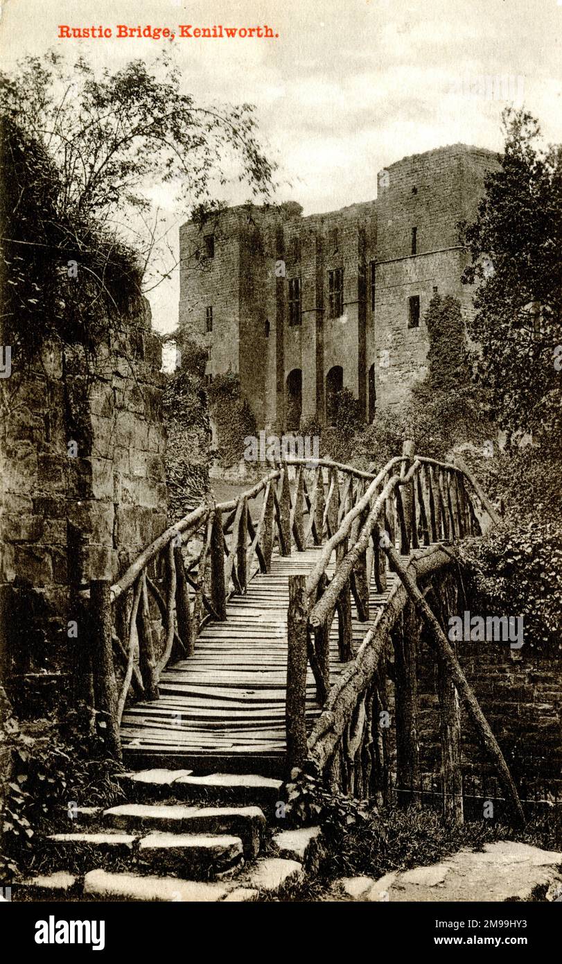 Rustic Bridge, Kenilworth Castle, Warwickshire Stock Photo - Alamy