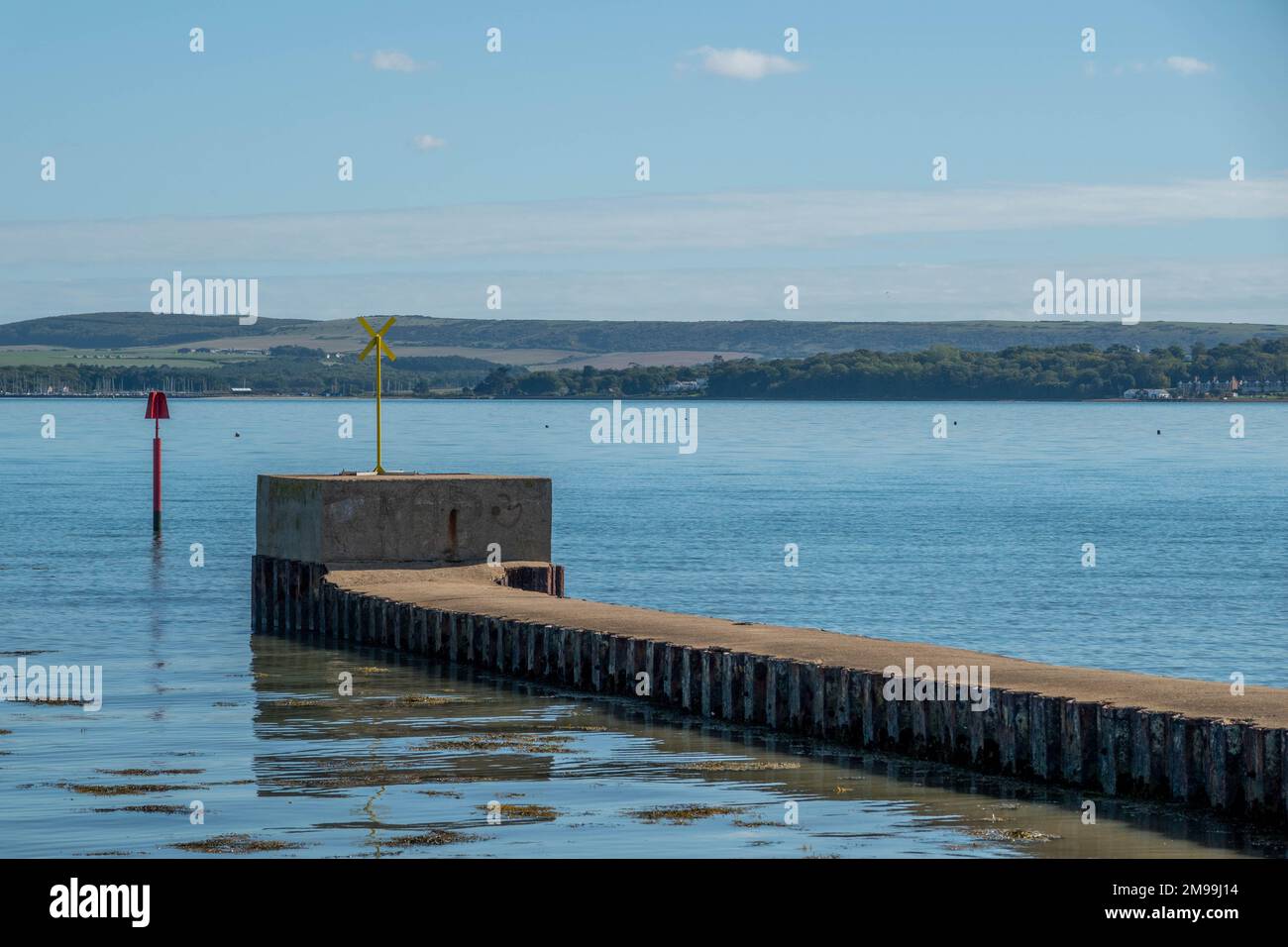 coastal navigation marker in the sea at Lymington Pennington Nature ...