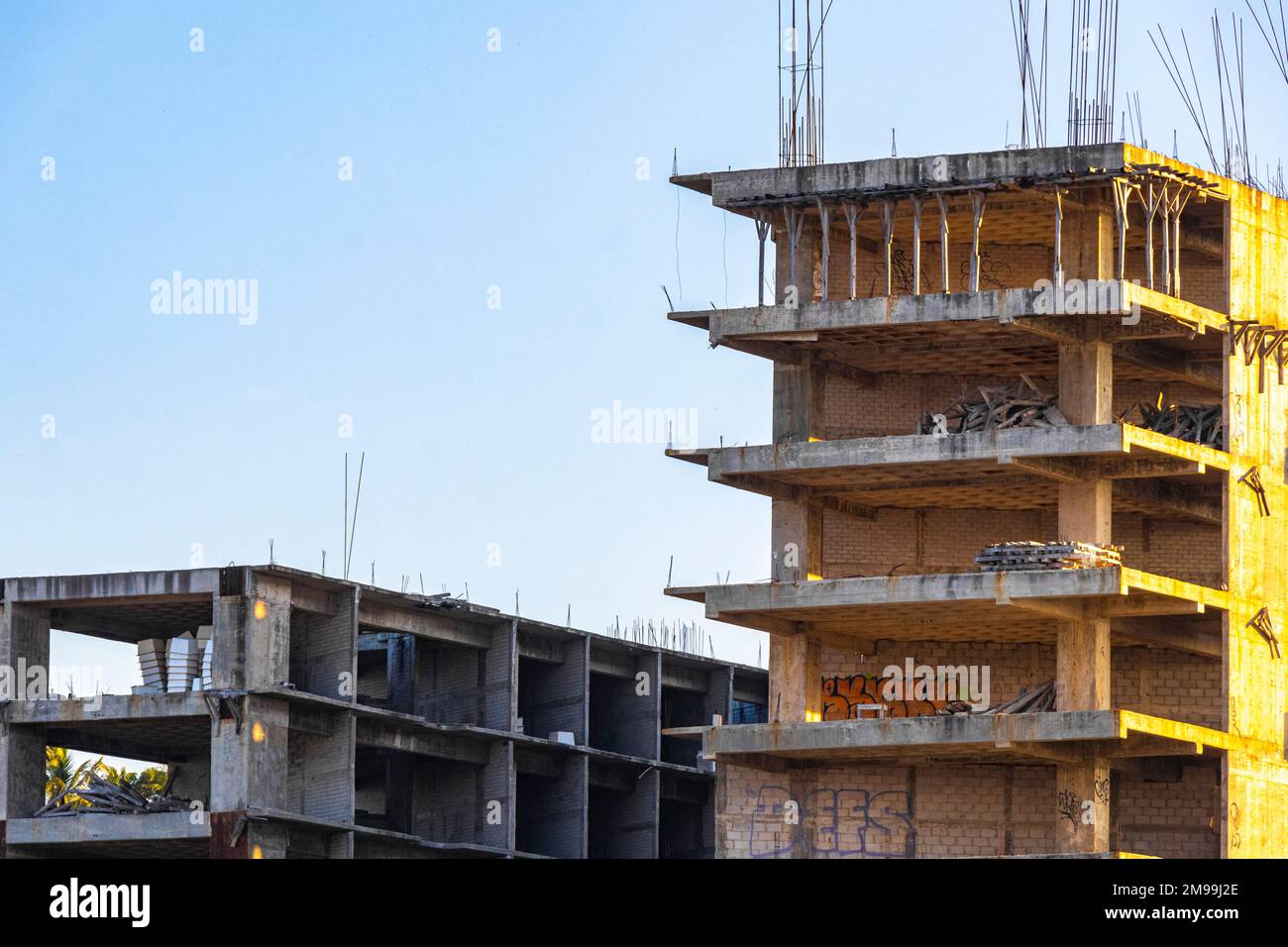 Huge gigantic construction stop building ruin building site in Zicatela ...