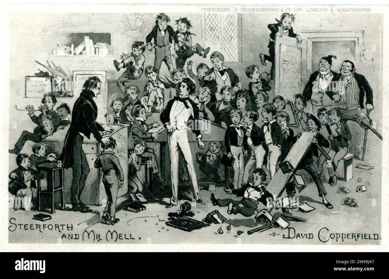 Steerforth and Mr Mell at Dotheboys Hall, in a scene from the novel ...