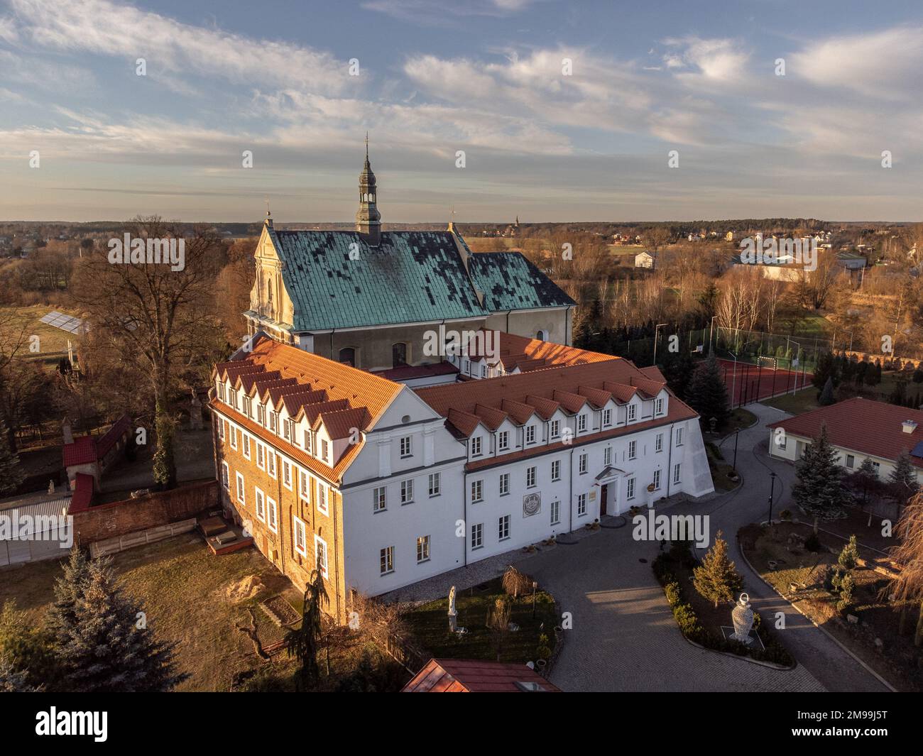Aerial view monastery school hi-res stock photography and images - Alamy