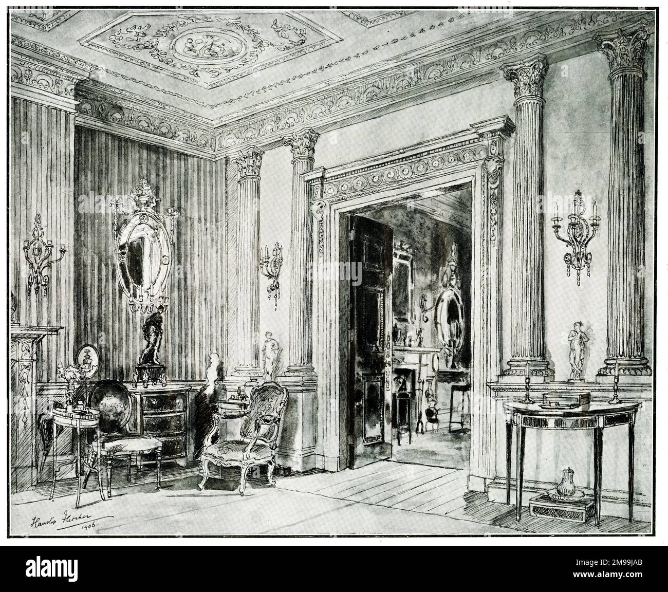 Adam Interior, 13 Devonshire Place, London Stock Photo - Alamy