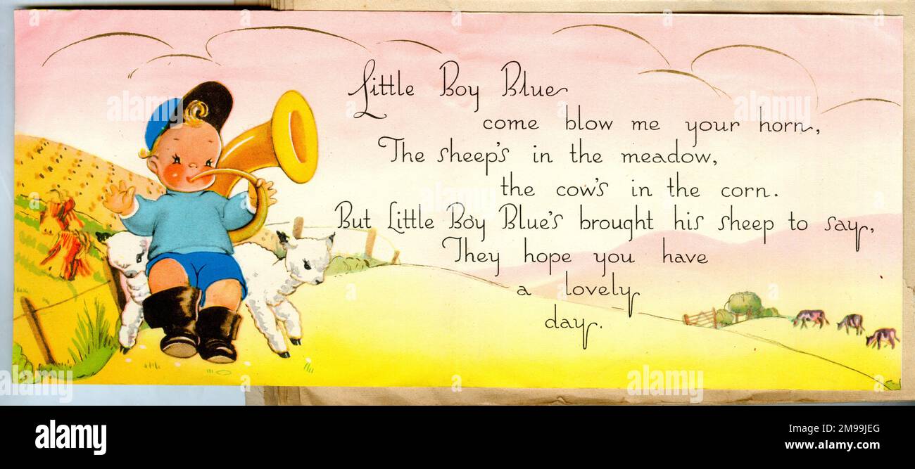 Birthday Card, 2 Years Old, Little Boy Blue. (inside, with verse, 2 of ...