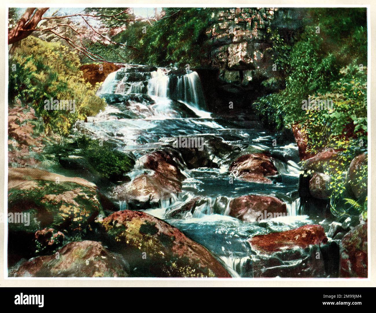 Cragside House, near Rothbury, Northumberland - View in the Gorge Stock ...