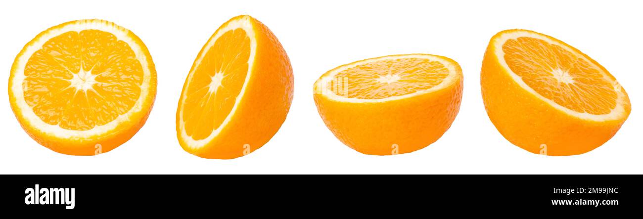 Set of oranges. pieces. Isolated on white background Stock Photo - Alamy