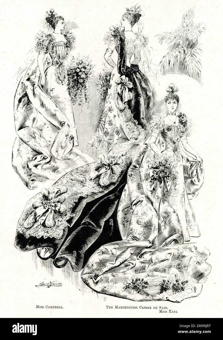 Dresses at Queen Victoria's Fifth Drawing Room, worn by Miss Campbell ...