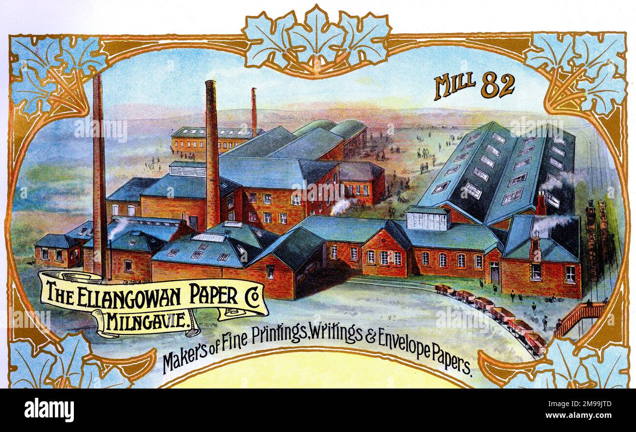 Advert for The Ellangowan Paper Co, Milngavie, Scotland Stock Photo - Alamy