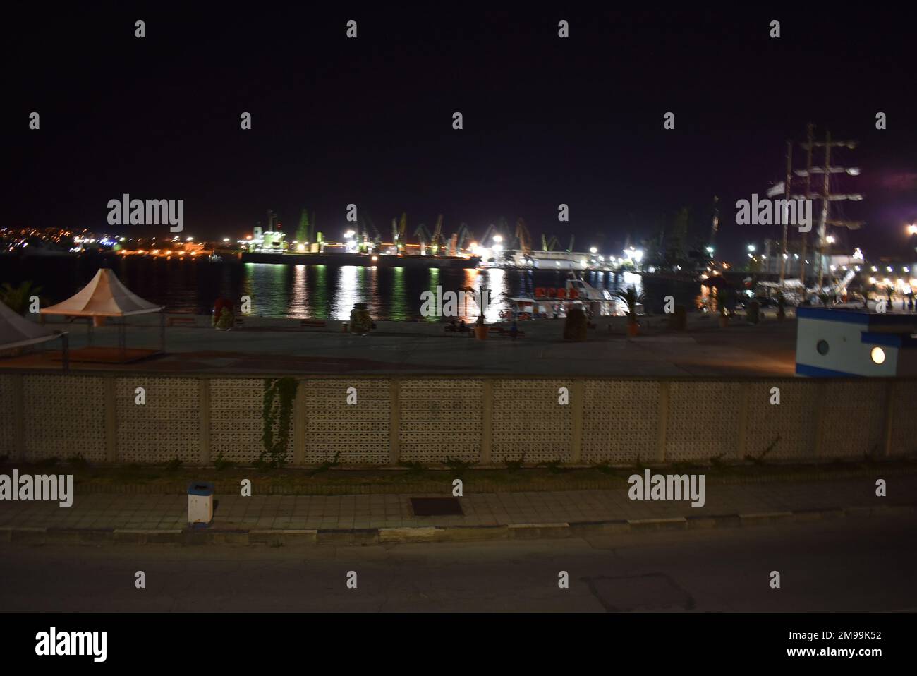 Amazing port of Varna at night Stock Photo - Alamy