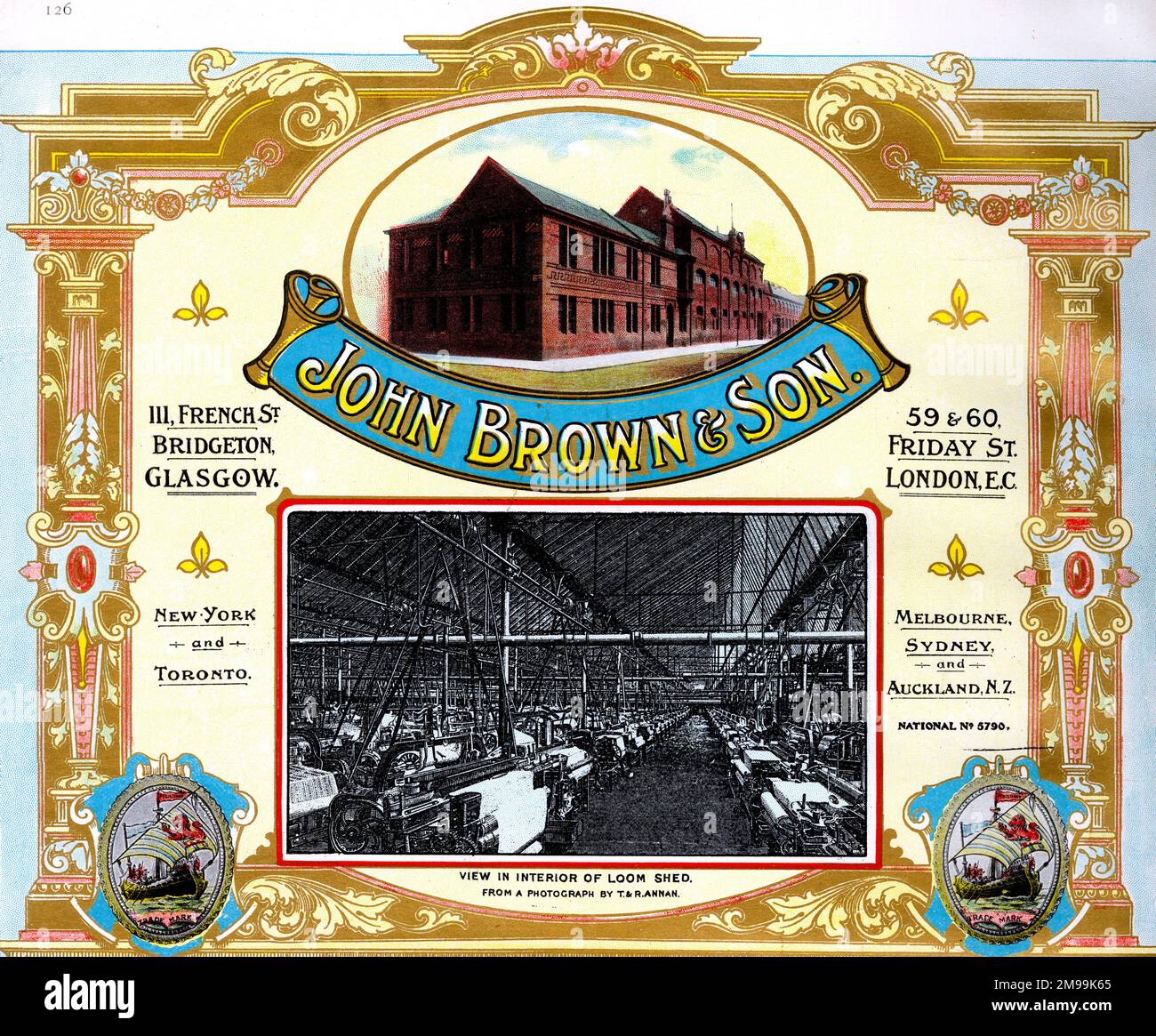 Advert for John Brown & Son, Weaving Factory with Jacquard harness ...