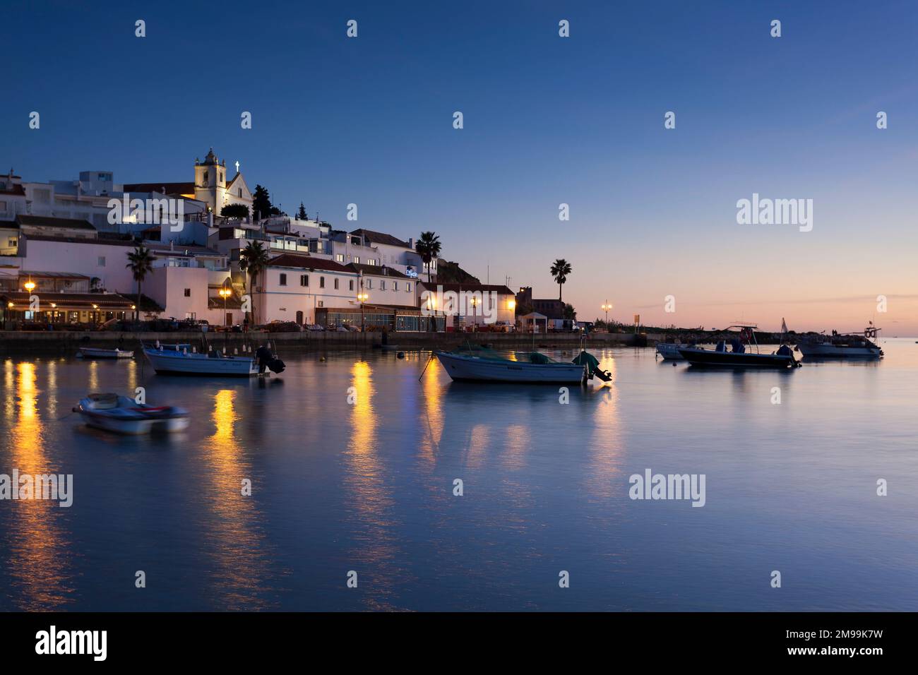 NIghtfall in Ferragudo, Algarve, Portugal Stock Photo - Alamy