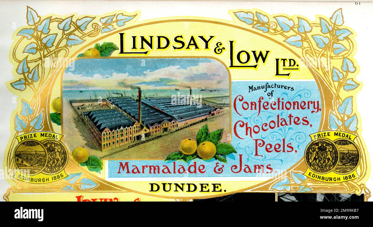 Advert, Lindsay & Low Ltd, Manufacturers of Confectionery, Chocolates ...