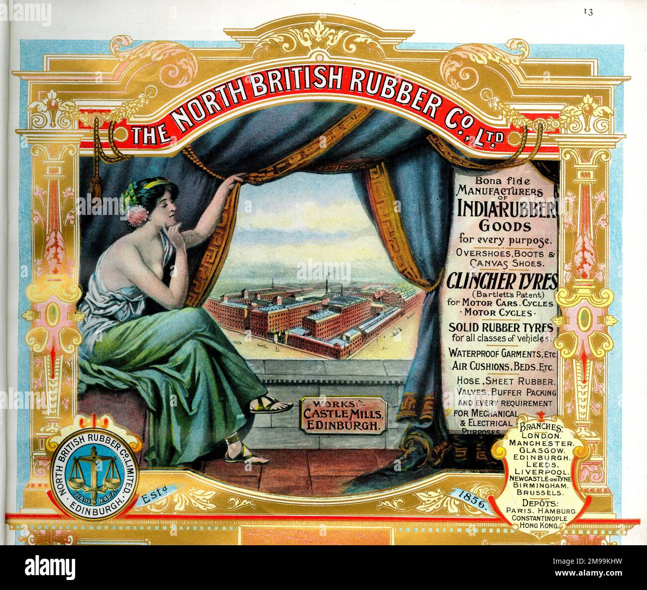 Advert for The North British Rubber Co Ltd, Castle Mills, Edinburgh ...
