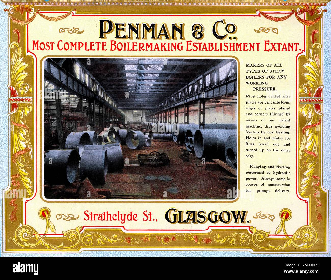 Advert for Penman & Co, Boilermakers, Strathclyde Street, Glasgow ...