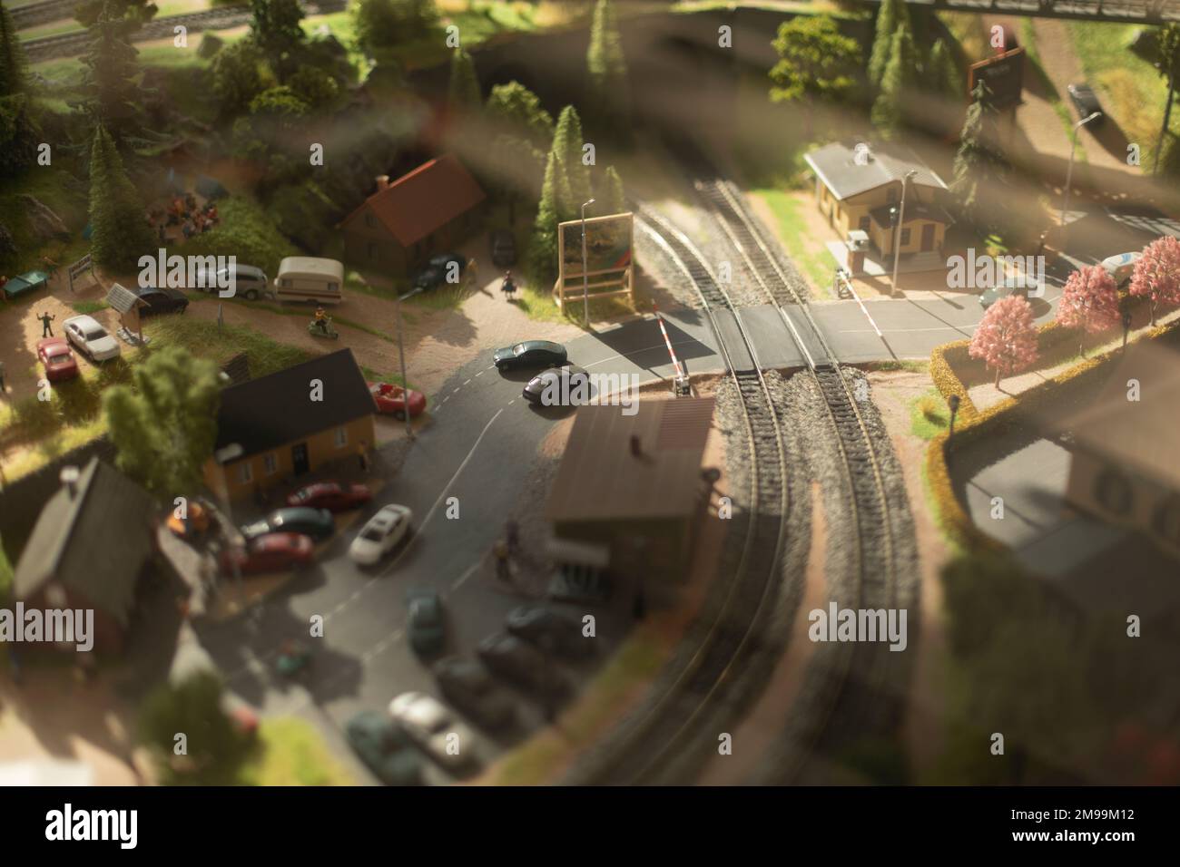 Toy Town. Model of village in mountains. Terrain model. Surroundings ...