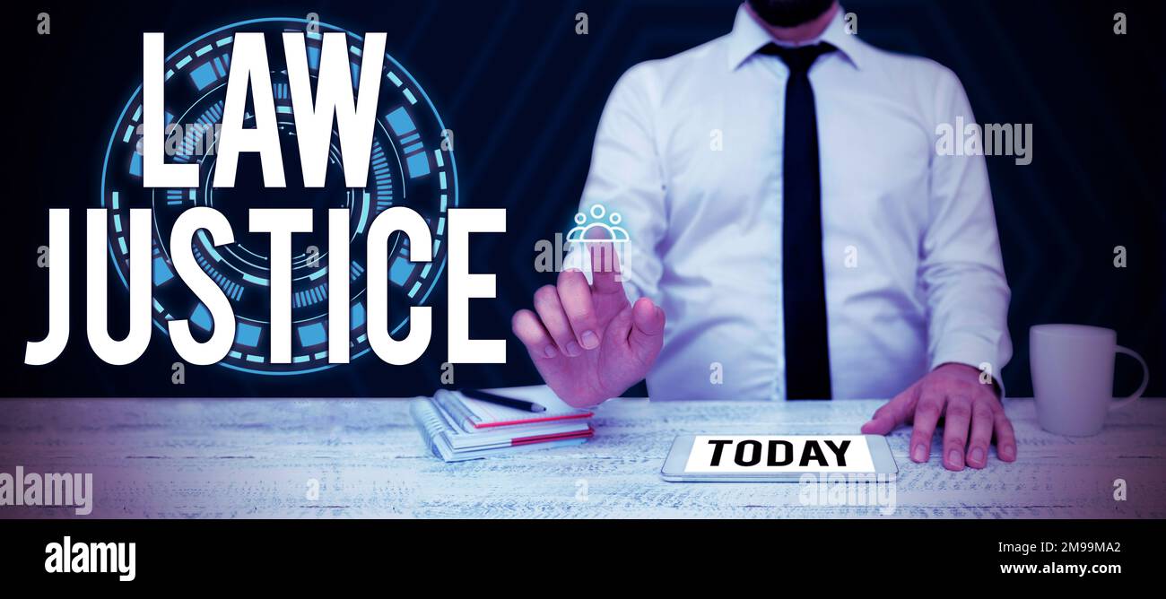 Conceptual display Law Justice, Conceptual photo a scheme or system of ...