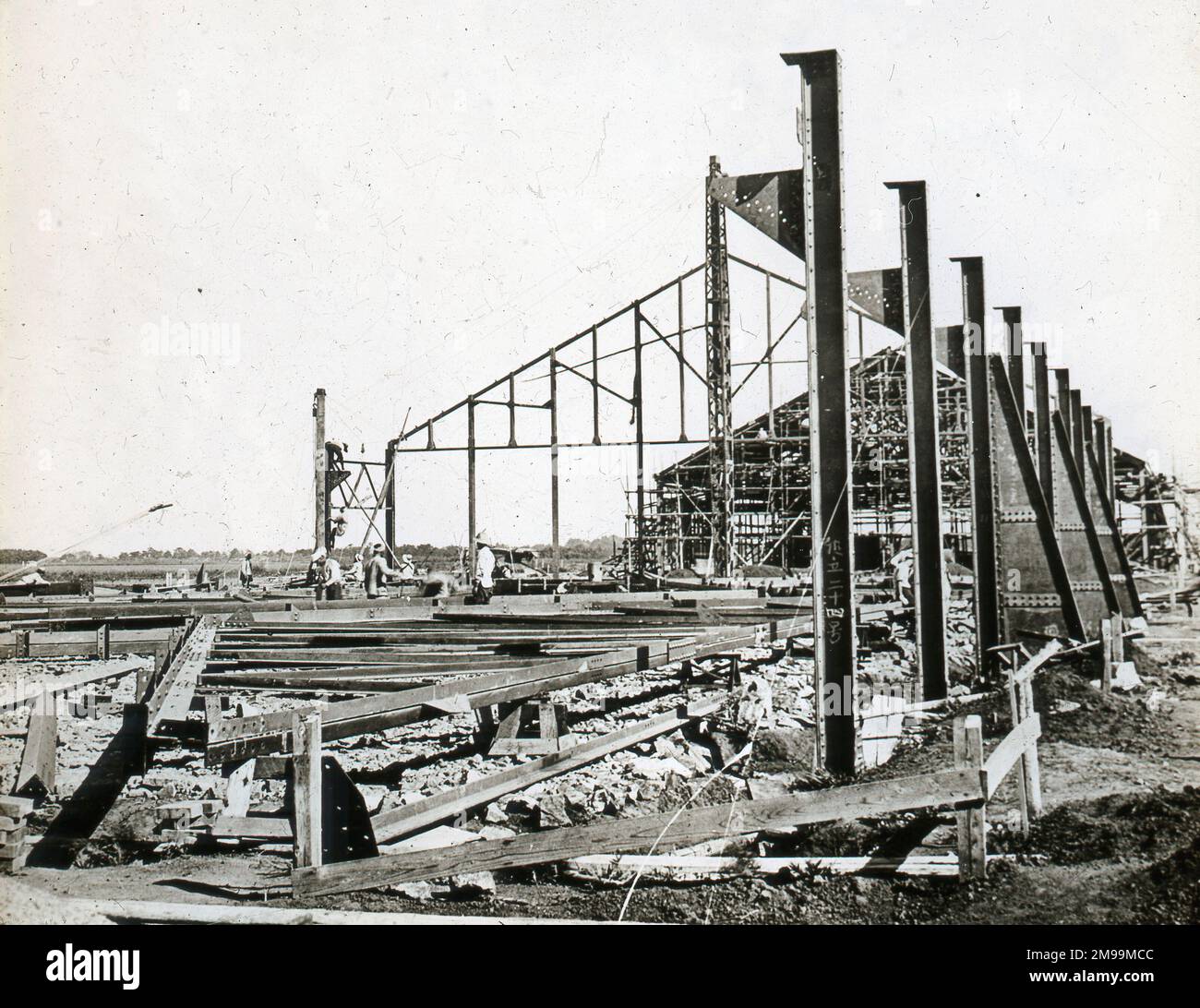 New Central Hangars under erection - Ground view. William Francis ...