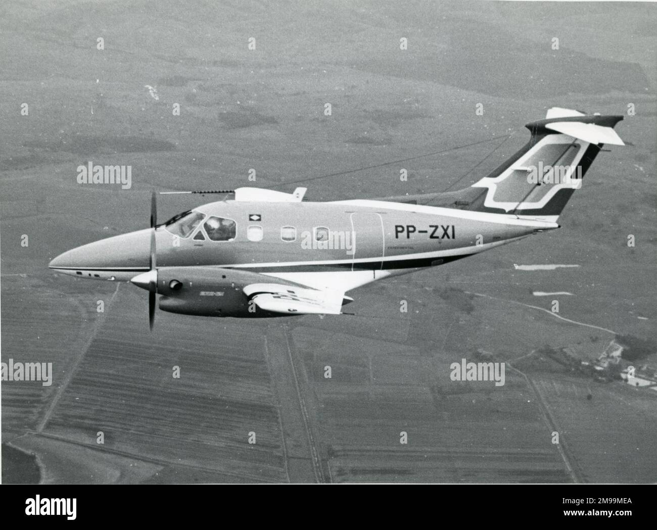 Embraer EMB-121 Xingu (PT-ZXI), side-on, nose left. Embraer S.A. is a ...