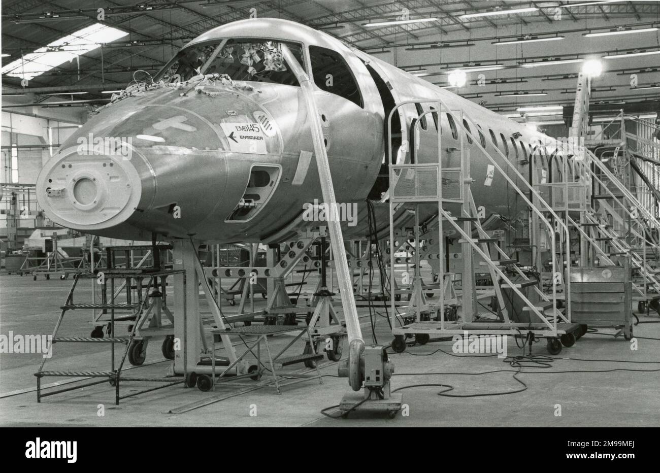 Embraer EMB-145 fuselage in final assembly (circa Feb 1995). Embraer S ...