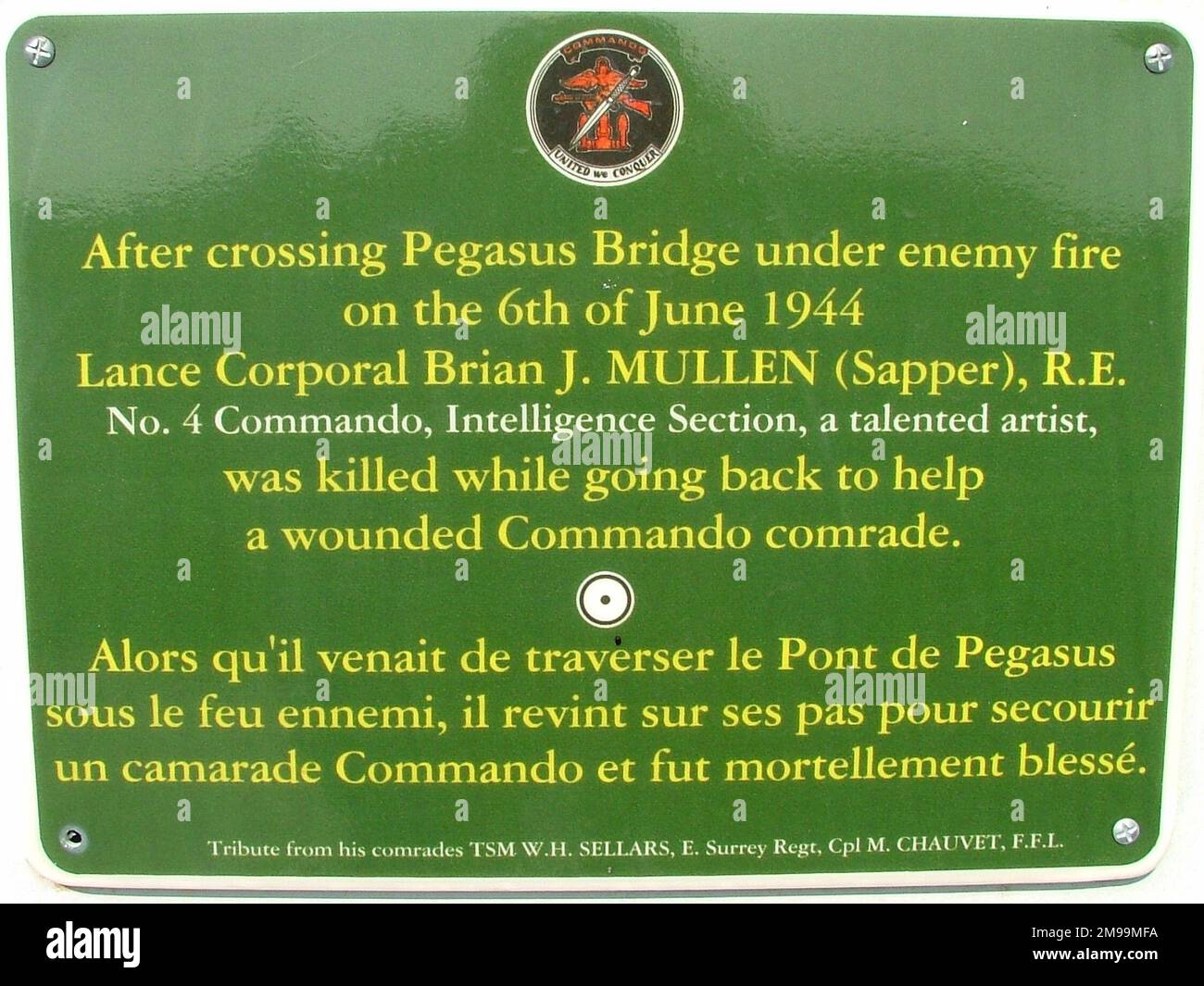Mullen is buried in Hermanville Commonwealth War Graves Cemetery. The ...