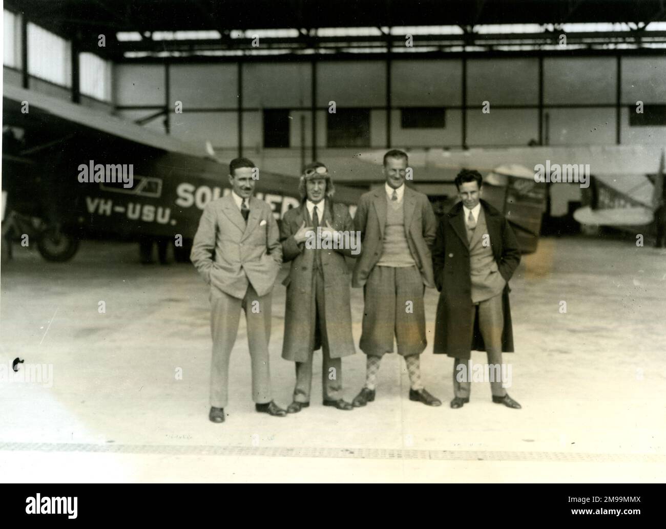 Captain Charles Kingsford Smith, co-pilot Evert van Dijk, navigator ...