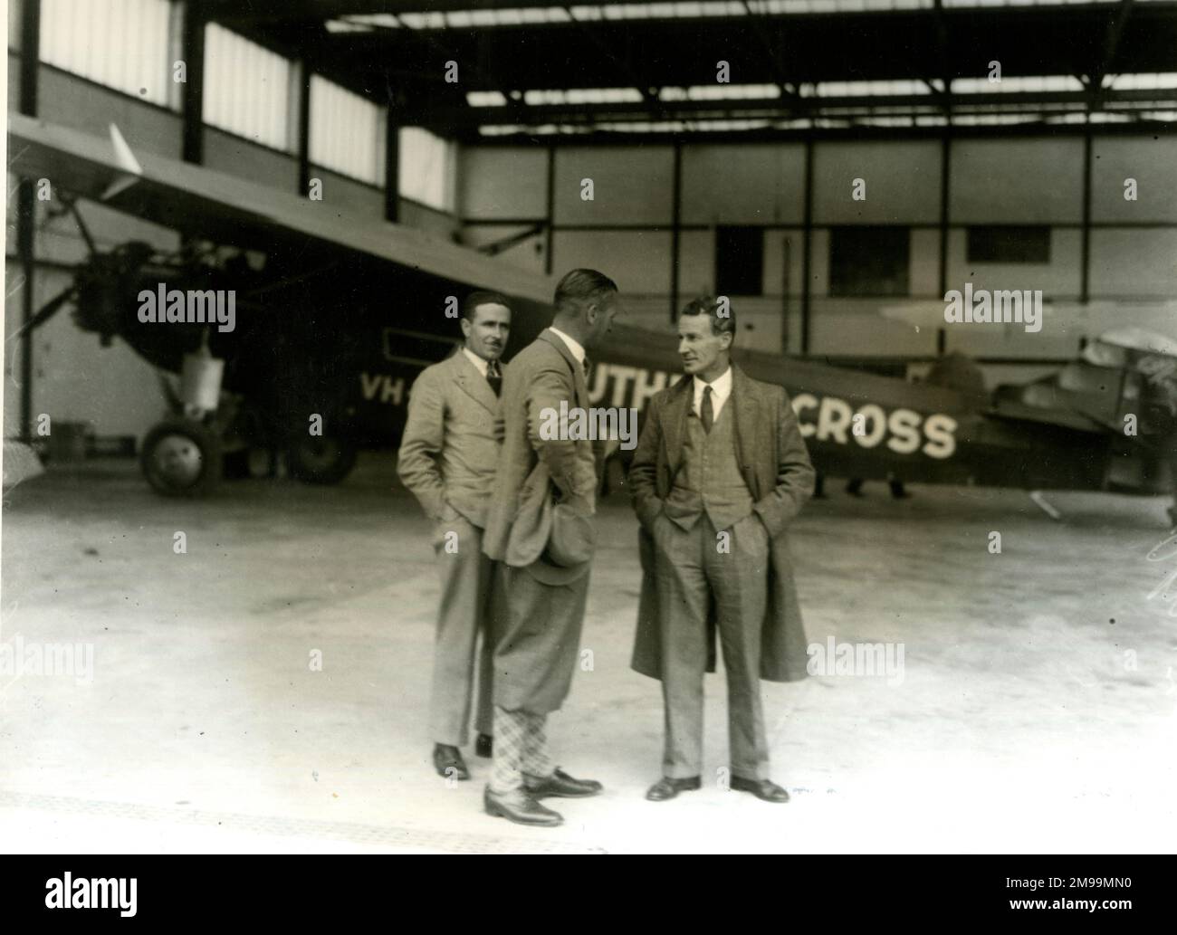 Captain Charles Kingsford Smith, co-pilot Evert van Dijk and navigator ...