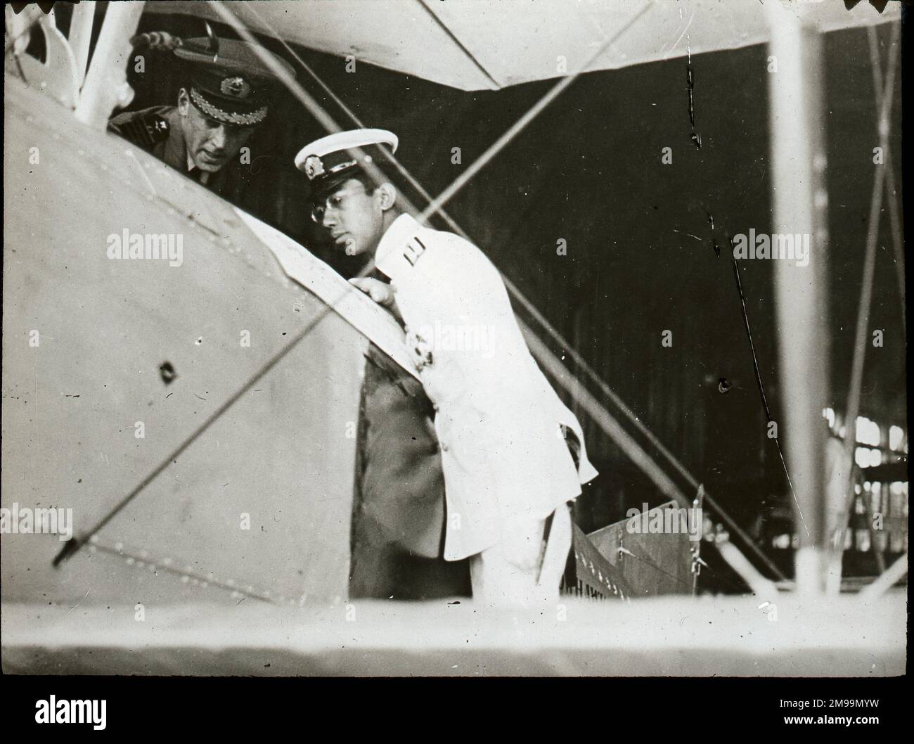 Captain The Master of Sempill explaining Training Machine to H.I.H. The ...