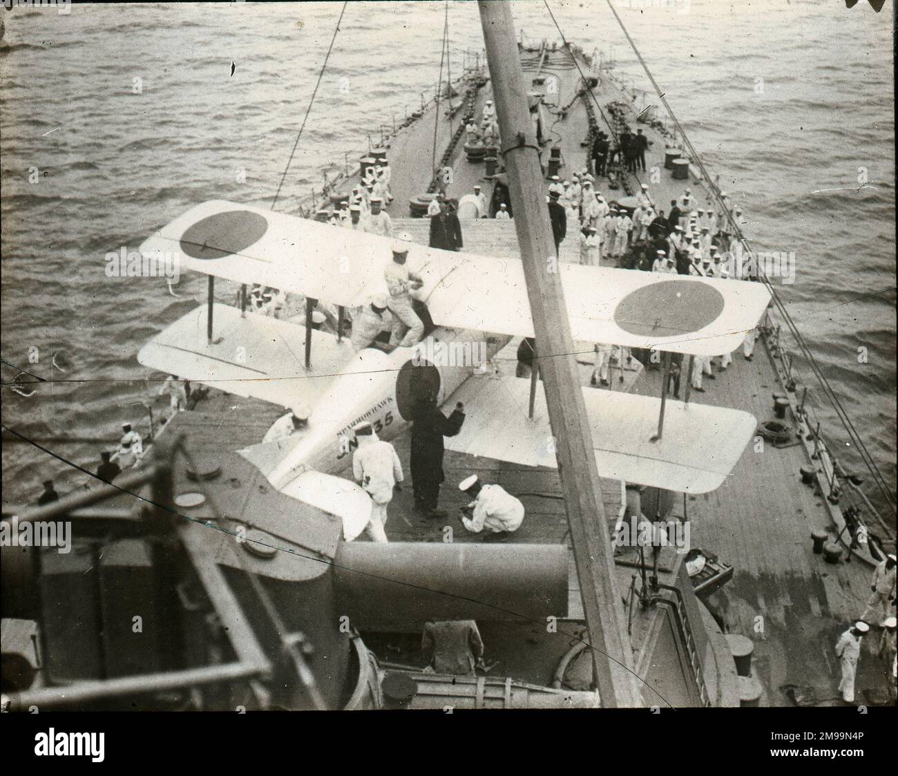Seaplane on deck of ship. William Francis Forbes-Sempill, 19th Lord ...
