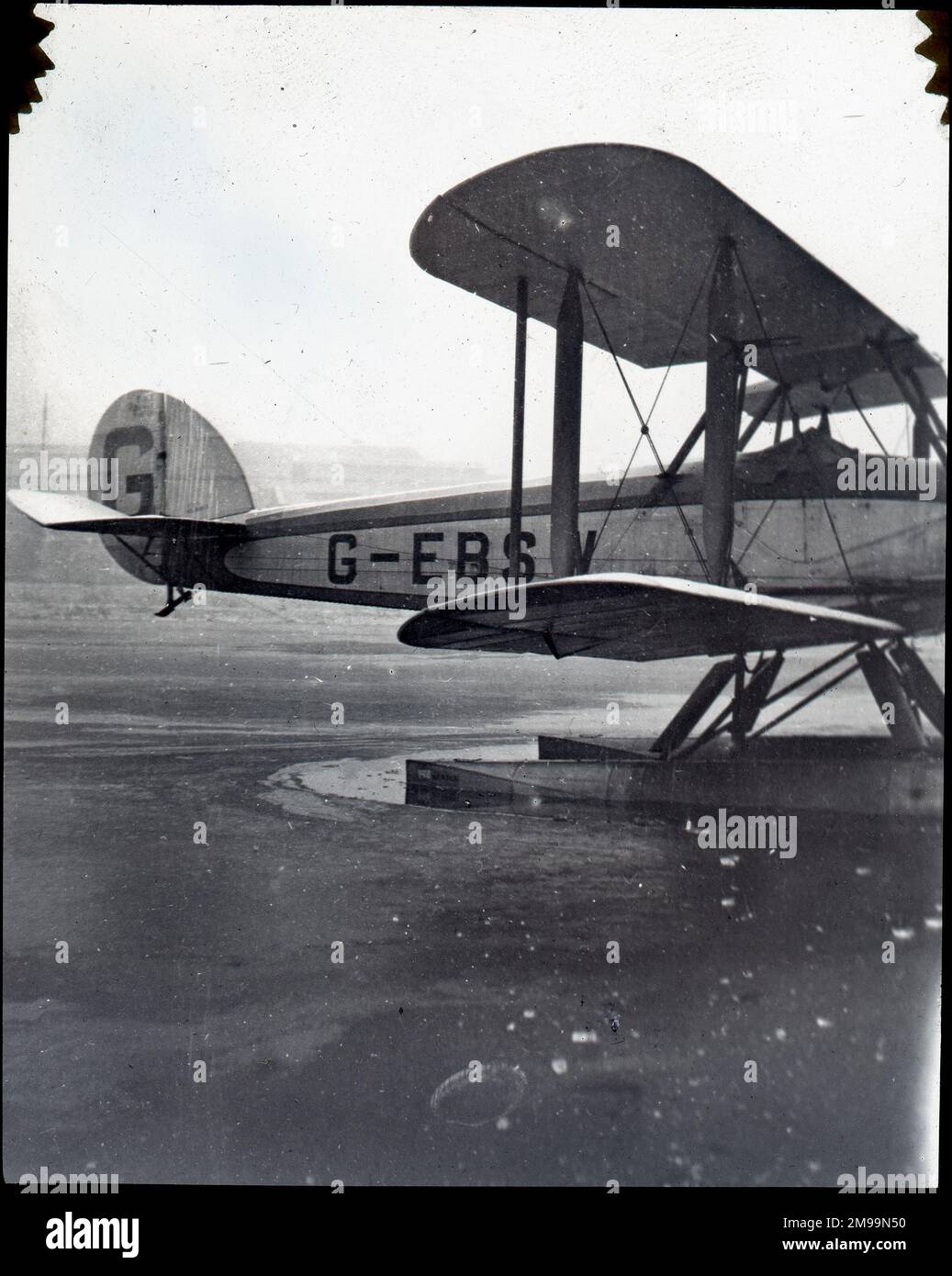 Bluebird' Seaplane (Blackburn L1A Bluebird II, G-EBSW) in ice on Welsh ...