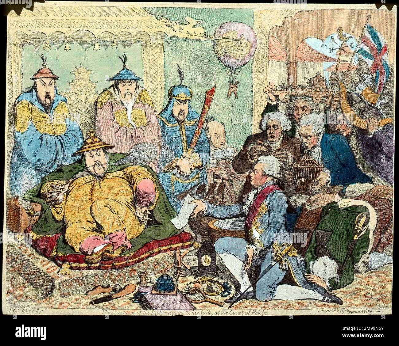 The Reception pf Diplomatique at Court of Pekin, from a cartoon by ...