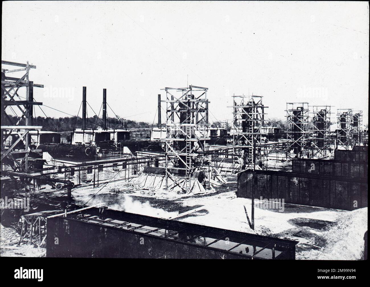 Cross cracking plant battery of units under construction. William ...