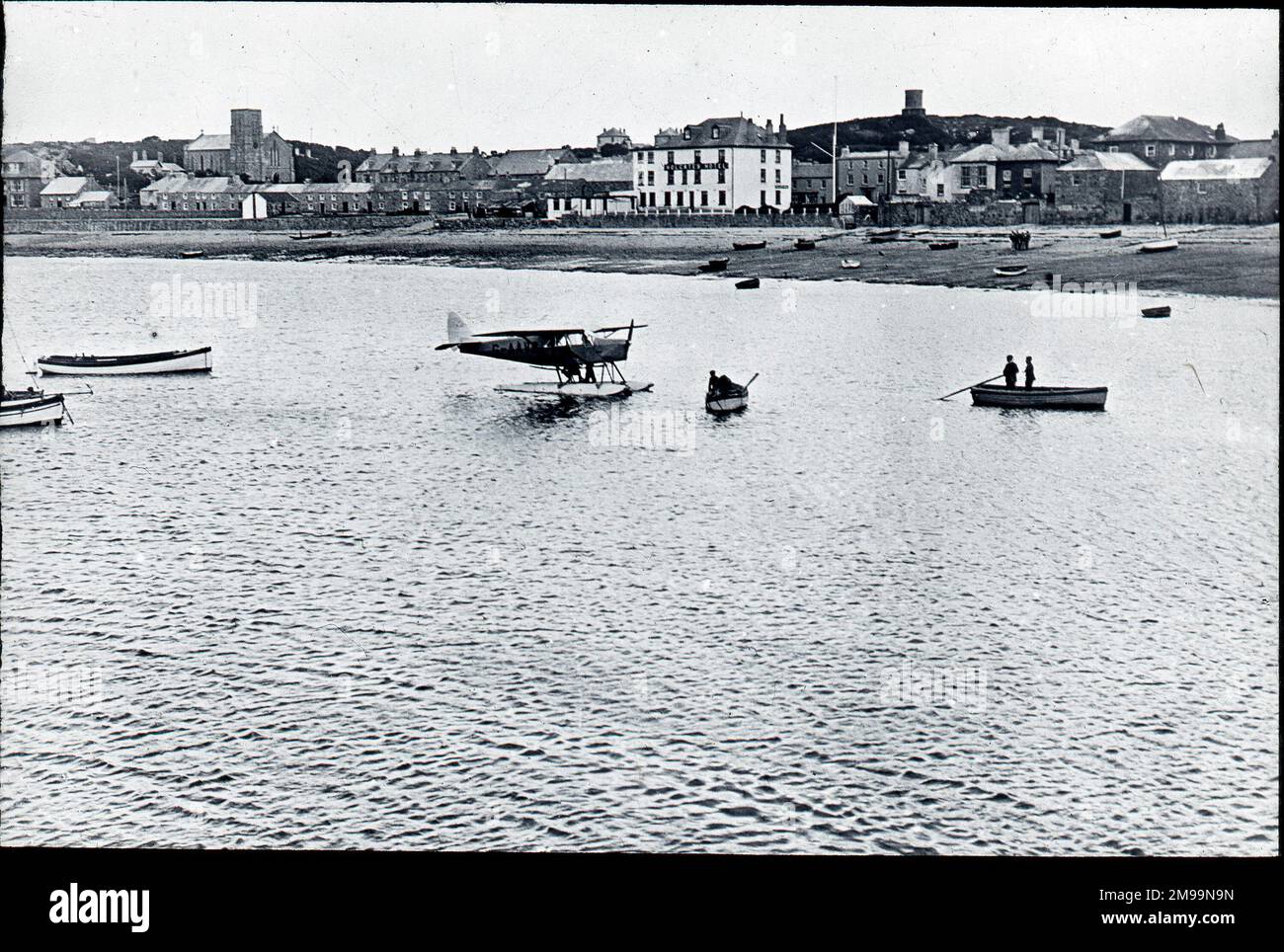 DH.80A Puss Moth (G-AAVB) in front of Holgates Hotel, St. Marys, Scilly ...