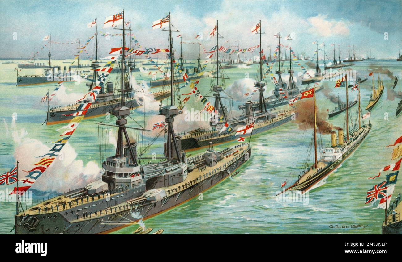 A Royal Naval Review Stock Photo - Alamy