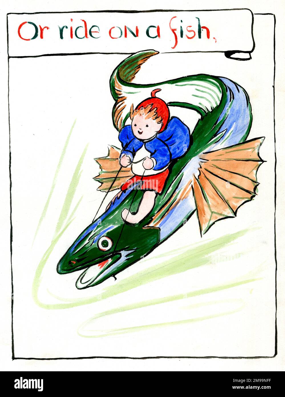 Or ride on a fish, from The Land of Nod, by Minnie Asprey. (7 of 8 ...