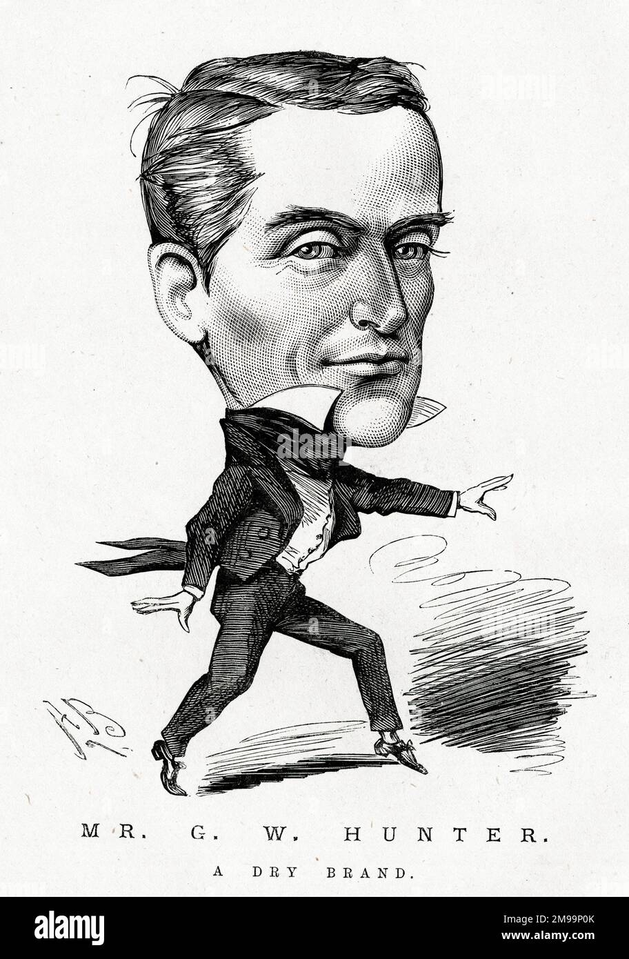 Cartoon, Mr G W Hunter, music hall singer and monologuist - A Dry Brand ...