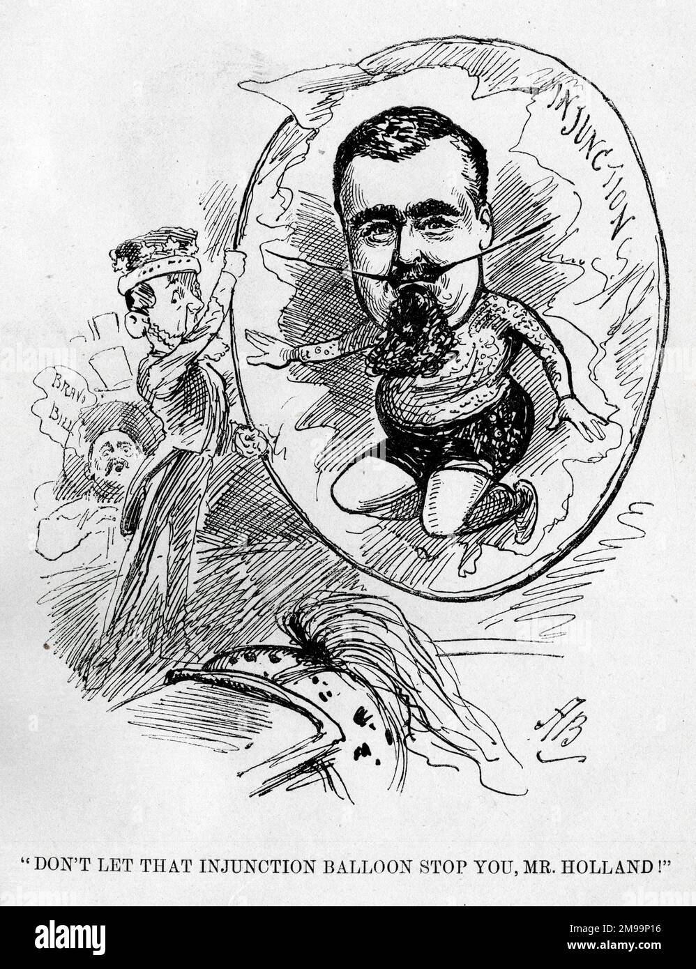 Cartoon, Don't let that injunction balloon stop you, Mr Holland - a ...